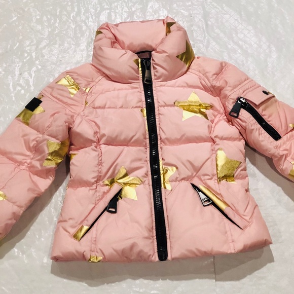 SAM. | Jackets & Coats | Sam Down Coat Pink W Gold Starssize 235 | Poshmark